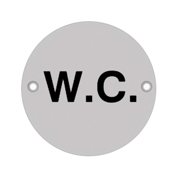 75mm Dia 'WC' Symbol Door Sign – Denleigh